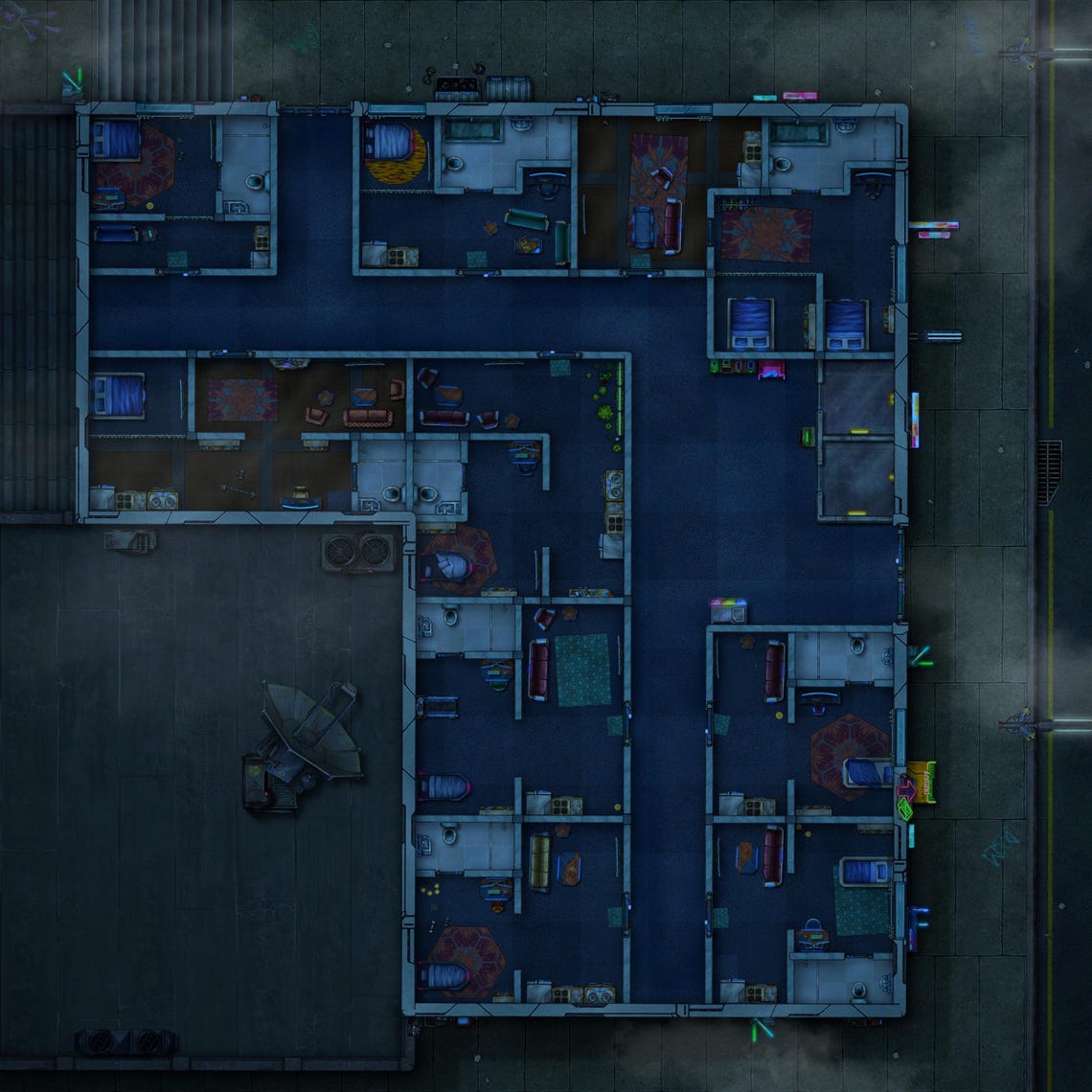 Apartment Battlemap, Dnd Map, Cyberpunk, Modern Maps, Sci Fi Battlemap ...