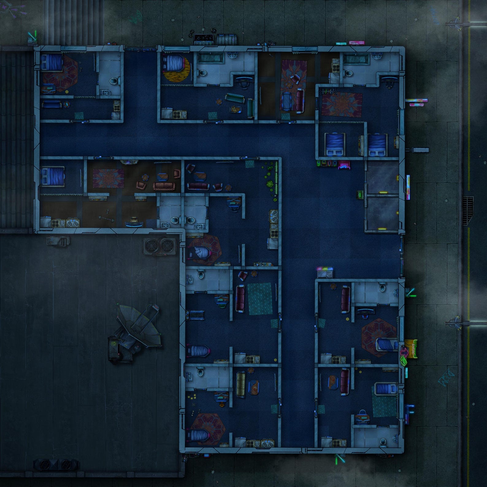 Apartment Battlemap, Dnd Map, Cyberpunk, Modern Maps, Sci Fi Battlemap ...