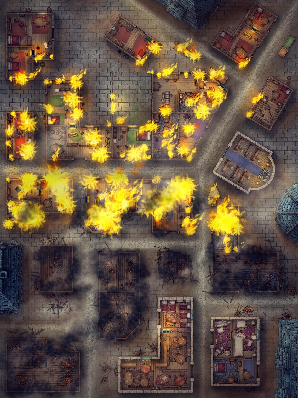 City Battlemap, Dnd Map, City Streets, Town, D&D, Urban, Battlemap, RPG ...