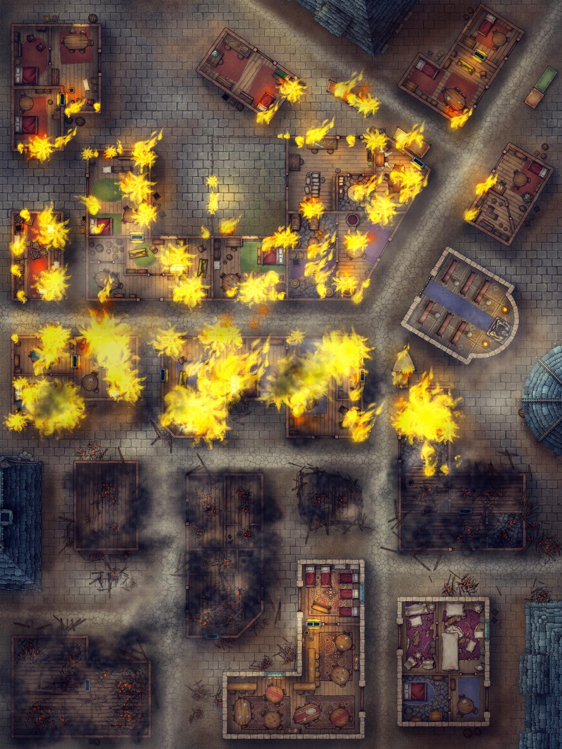 City Battlemap, Dnd Map, City Streets, Town, D&D, Urban, Battlemap, RPG ...