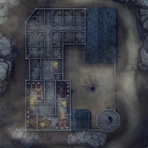 Jail Battlemap, Dnd Map, D&D, Asylum, Prison, Dungeons and Dragons, 5e ...