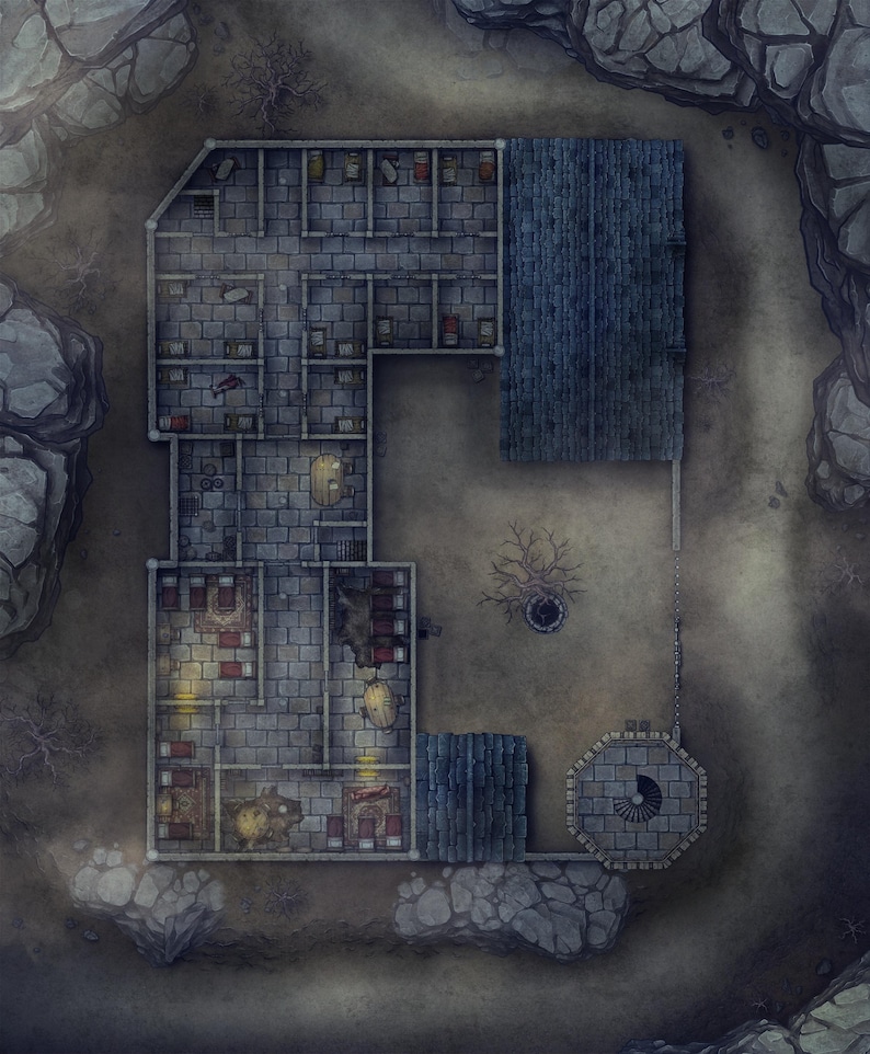 Jail Battlemap, Dnd Map, D&D, Asylum, Prison, Dungeons and Dragons, 5e ...