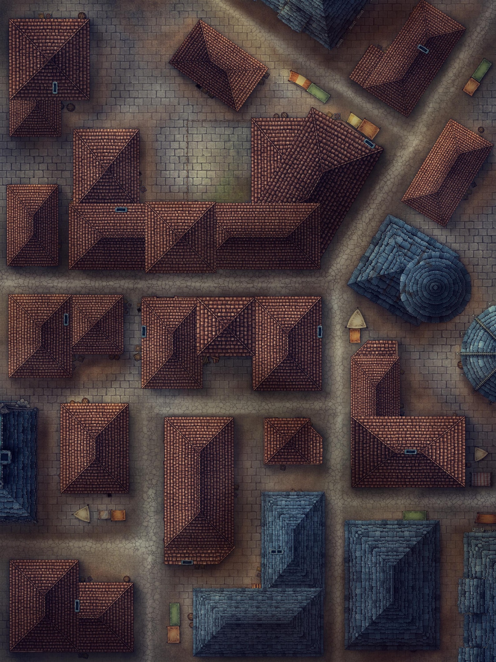 City Battlemap, Dnd Map, City Streets, Town, D&D, Urban, Battlemap, RPG ...
