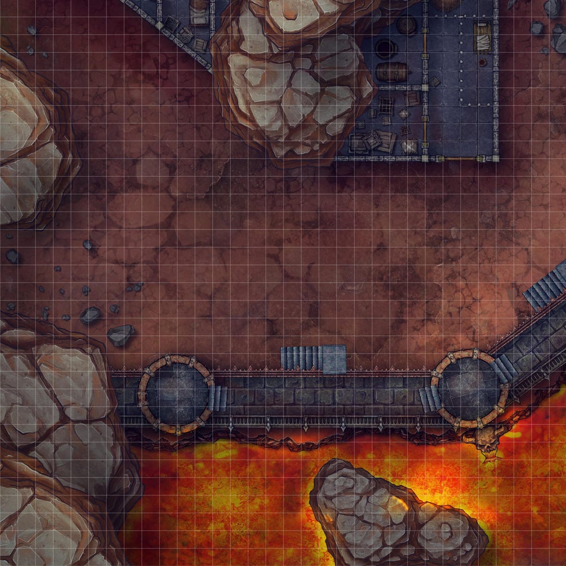Demonic Fort Battlemap, Dnd Map, Hell, D&D, Battlemap, Castle, Grid Map ...