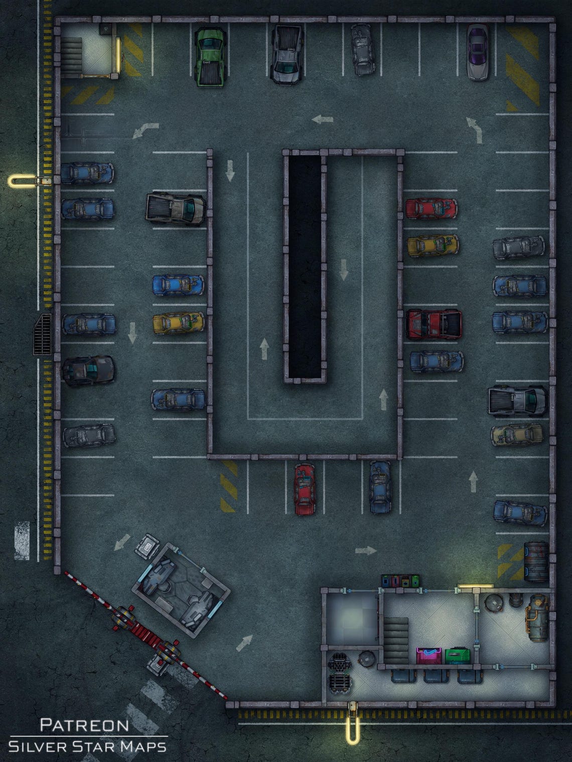 Modern Parking Lot Battlemap, Dnd Map, Modern Maps, Sci Fi Battlemap ...