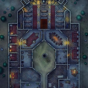 Monastery Battlemap, Dnd Map, Church, Shrine, D&D, Battle Map, Temple ...