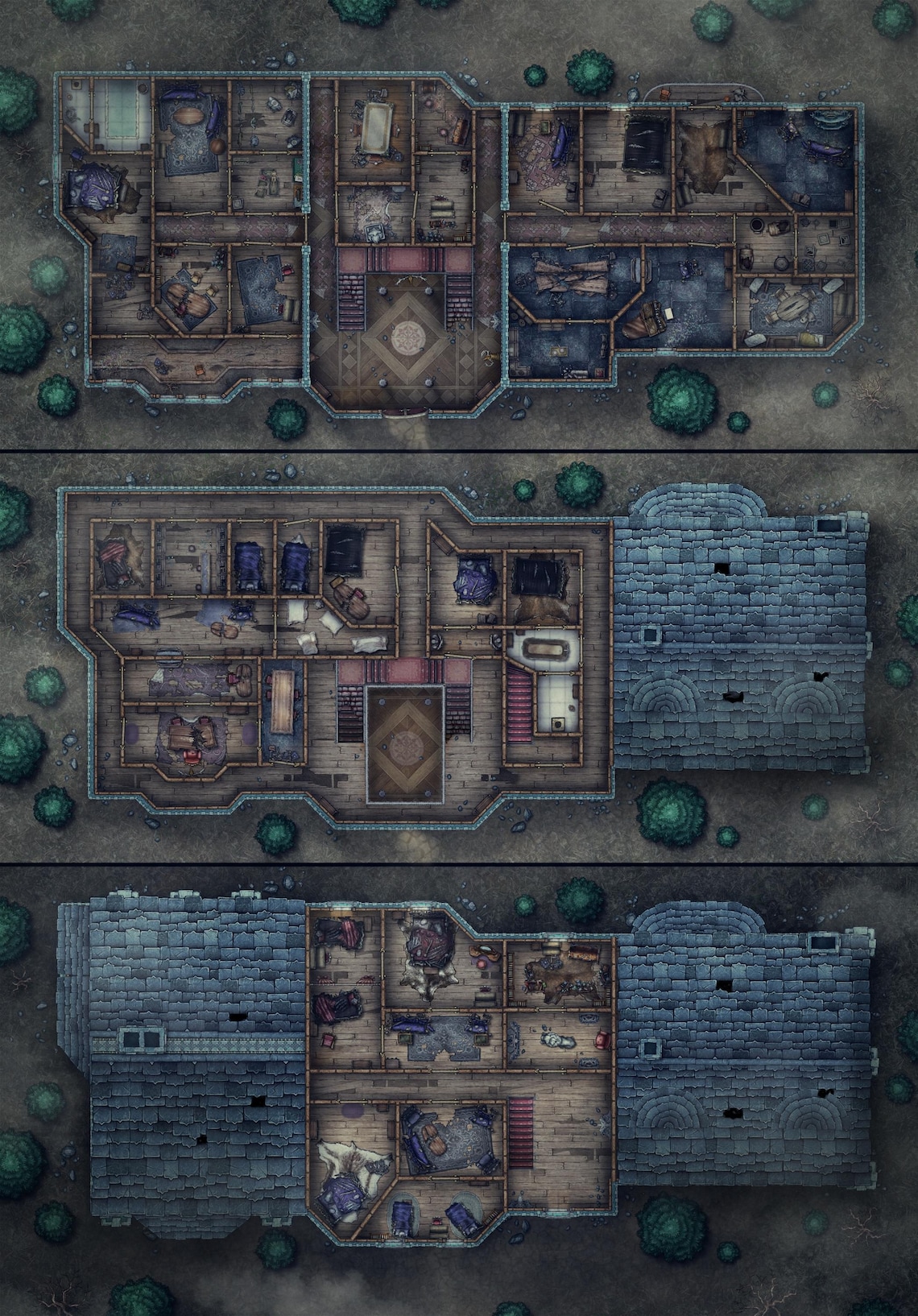 Mansion Battlemap, Dnd Map, Manor, House, D&D, Battle Map, Dungeons and ...