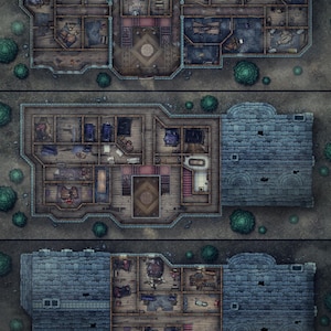 Mansion Battlemap, Dnd Map, Manor, House, D&D, Battle Map, Dungeons and ...
