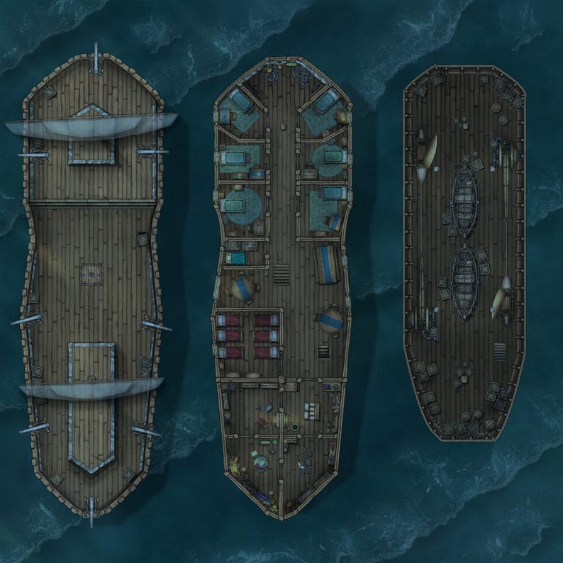 Airship Battlemap, Dnd Map, Ship, Spelljammer Ship, D&D, Battle Map ...