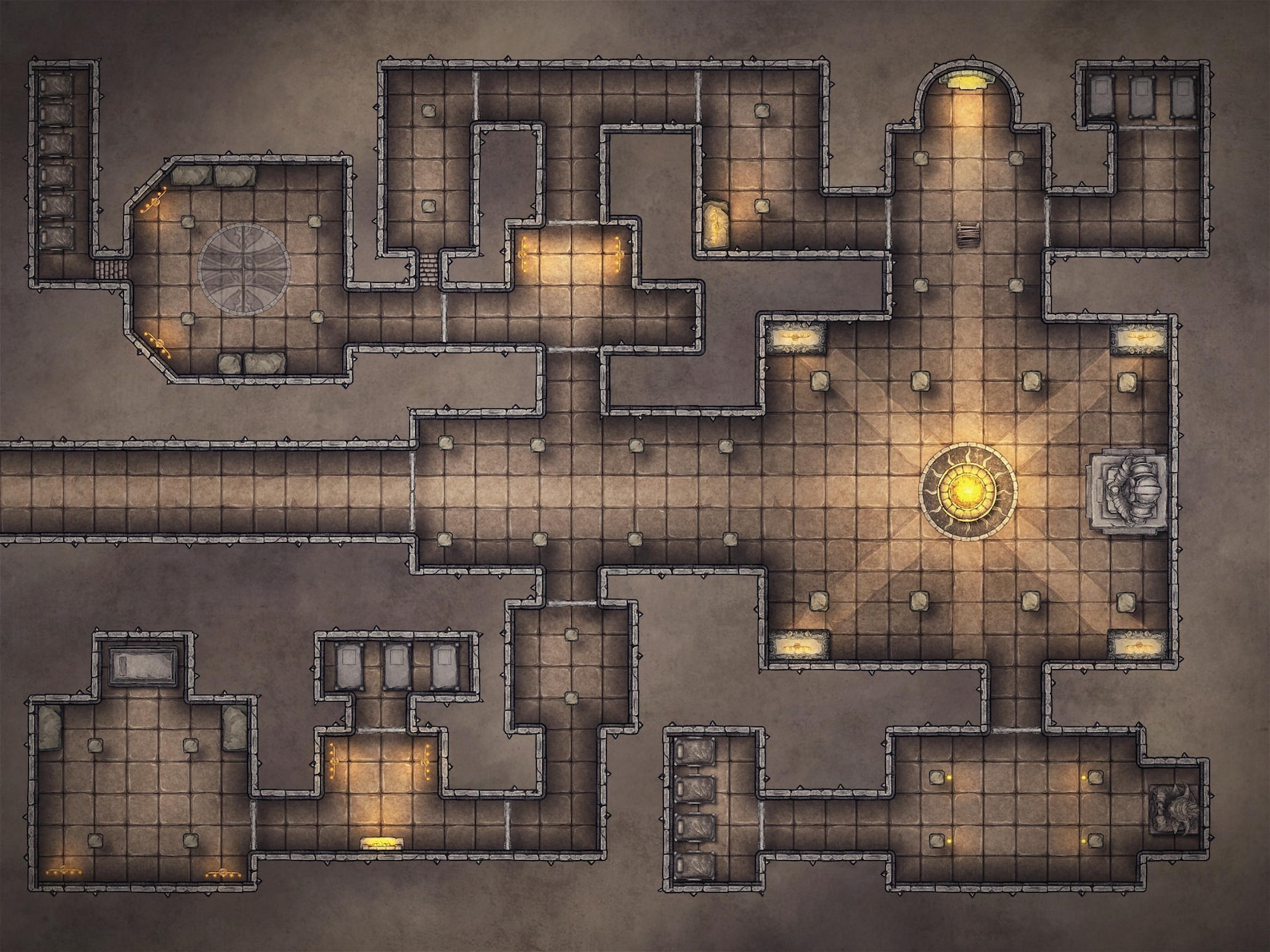 Castle Battlemap, Dnd Map, Crypt, Dwarven, D&D, Battle Map, Dungeon ...