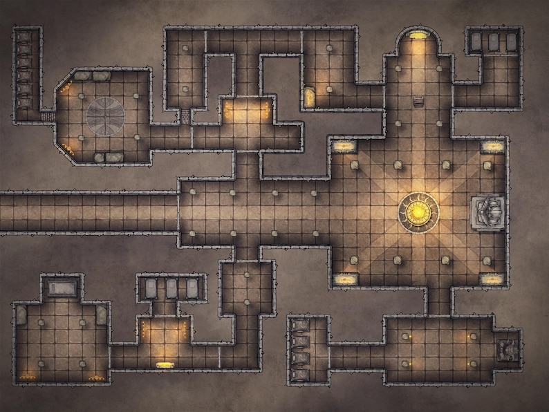 Castle Battlemap, Dnd Map, Crypt, Dwarven, D&D, Battle Map, Dungeon ...