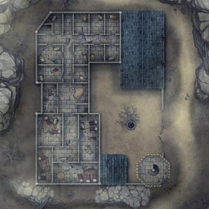Jail Battlemap, Dnd Map, D&D, Asylum, Prison, Dungeons and Dragons, 5e ...