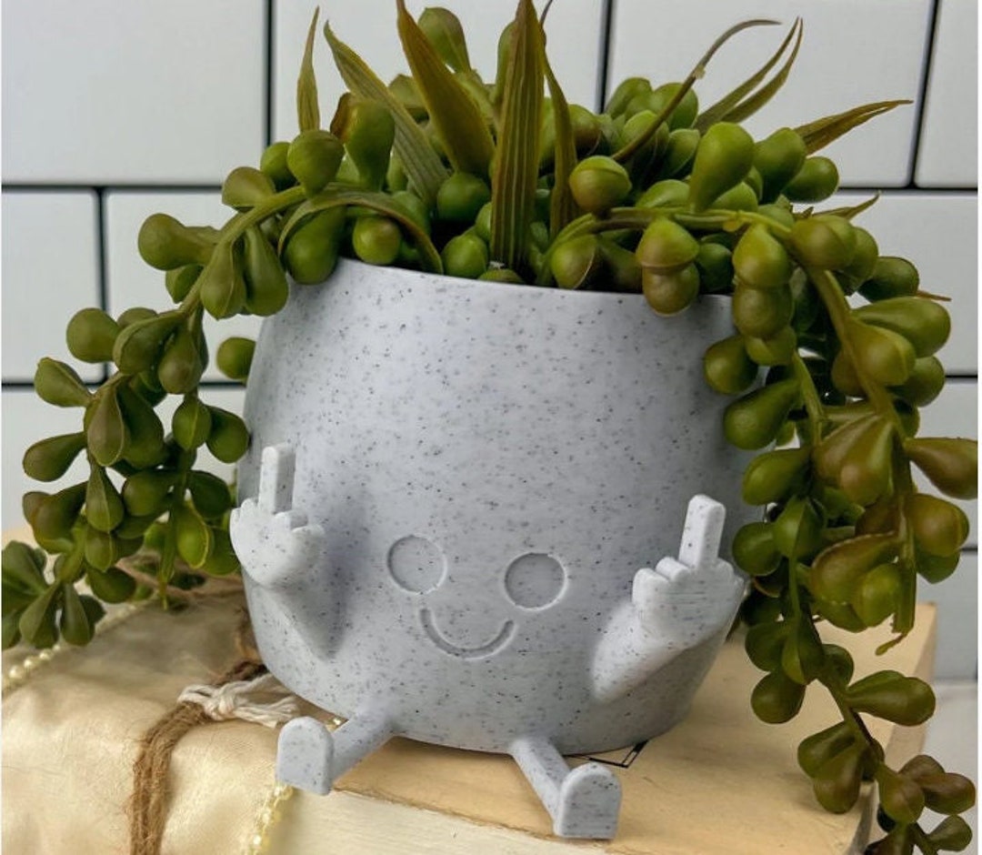 Happy Middle Finger Pot - Etsy