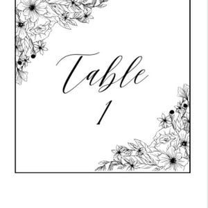 Floral Corner Table Numbers (numeric) - Etsy