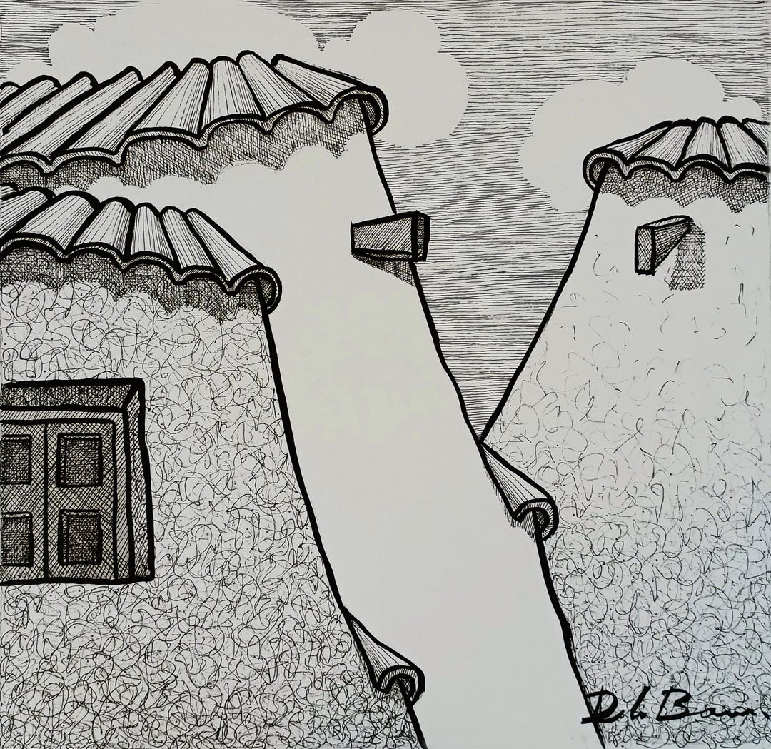 Original Drawing Art on Paper Drawing With Black Ink Cotton Paper China ...