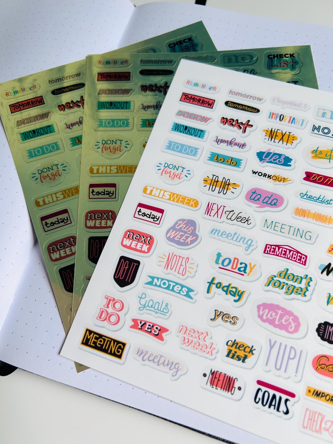 Planner Organizer Bullet Journal Task List Vinyl Stickers 1 Sheet Set ...