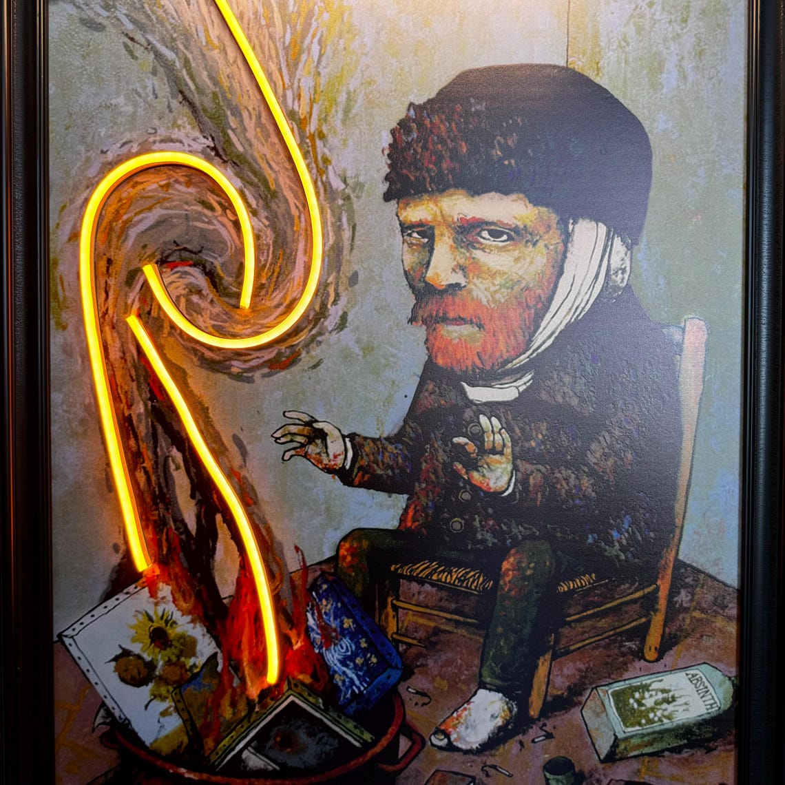 Van Gogh Neon Painting Art | Neon Sign Art | Neon Sign Bedroom | Neon ...