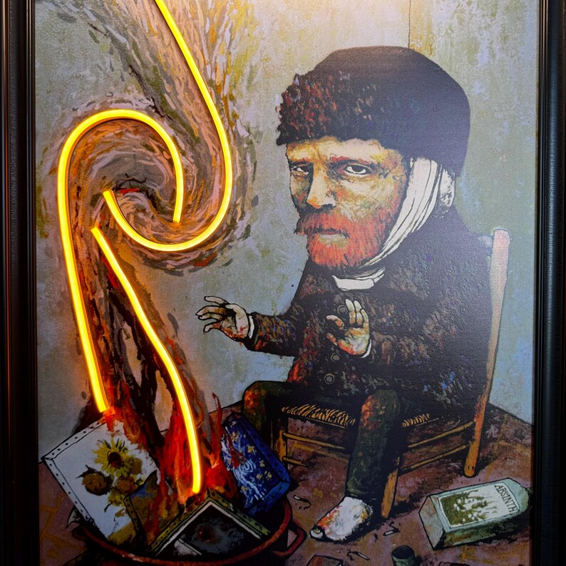 Van Gogh Neon Painting Art | Neon Sign Art | Neon Sign Bedroom | Neon ...