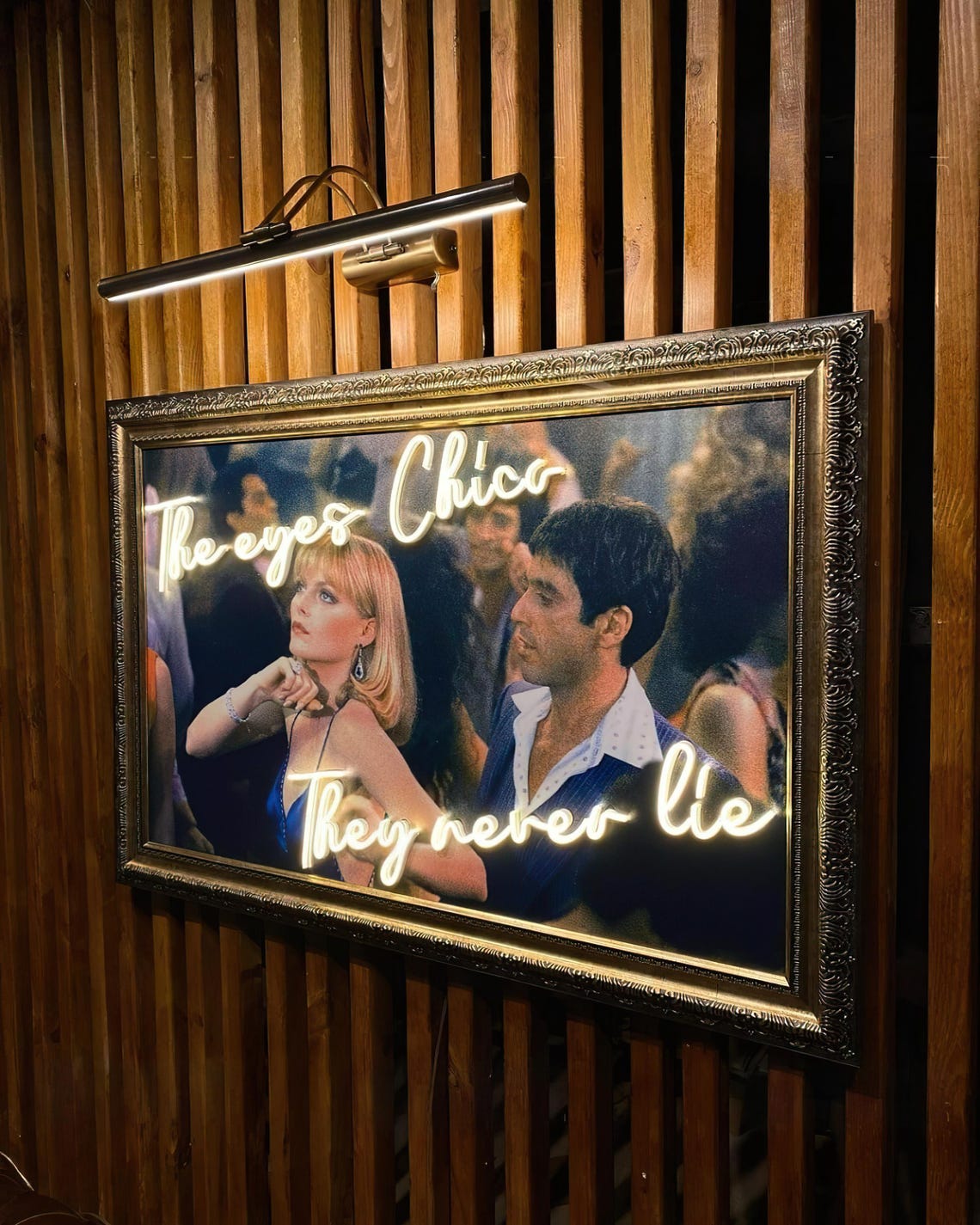 Scarface Neon Painting Art | Tony Montana Framed Canvas | Neon Sign ...