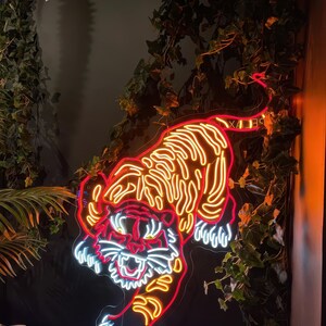 Tiger Neon Sign | Neon Sign Art | Neon Sign Bedroom | Neon Decorations ...