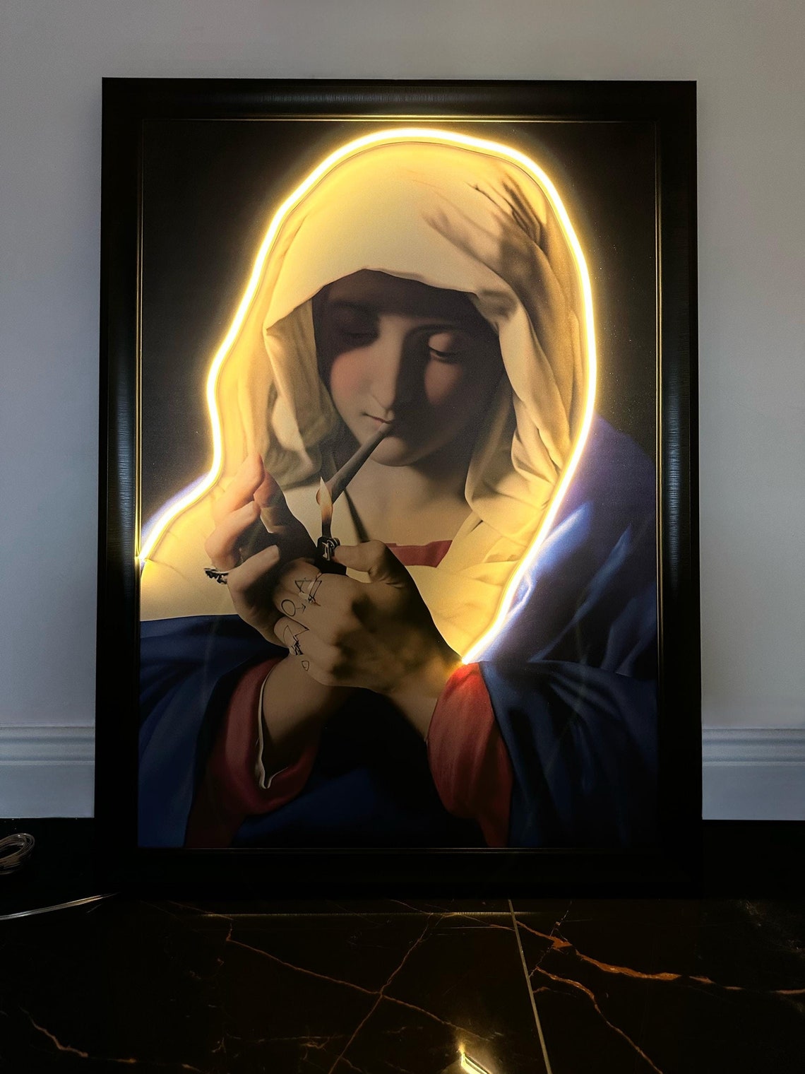 Mary Neon Painting Art | Neon Sign Bedroom | Neon Sign Art | Neon Light ...