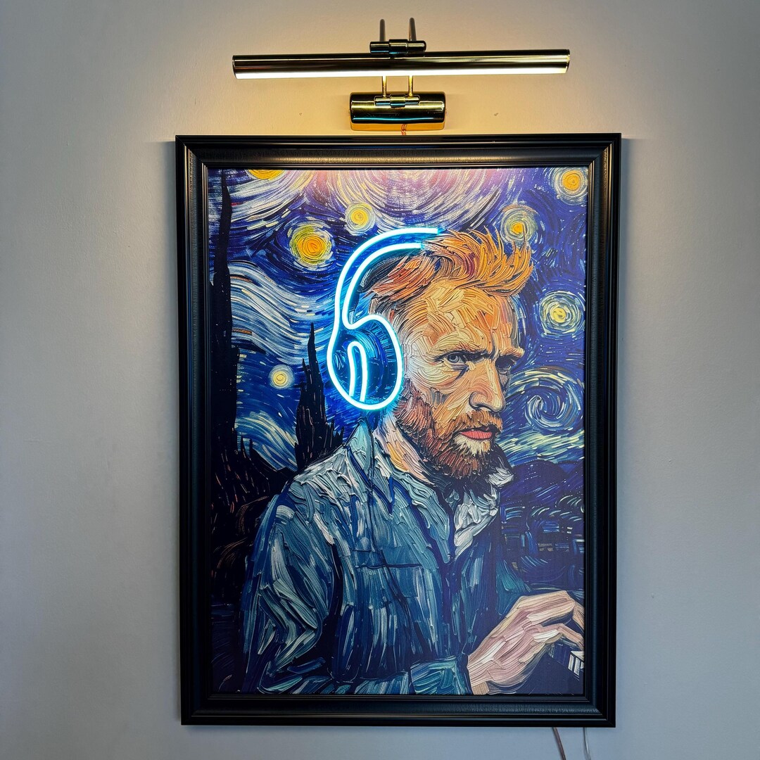 Van Gogh Neon Painting Art | Pop Culture Wall Art | Neon Sign Art ...