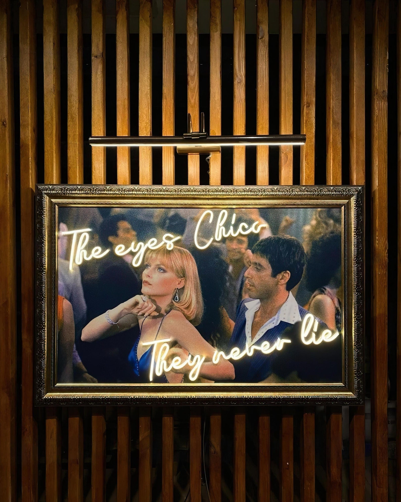 Scarface Neon Painting Art | Tony Montana Framed Canvas | Neon Sign ...
