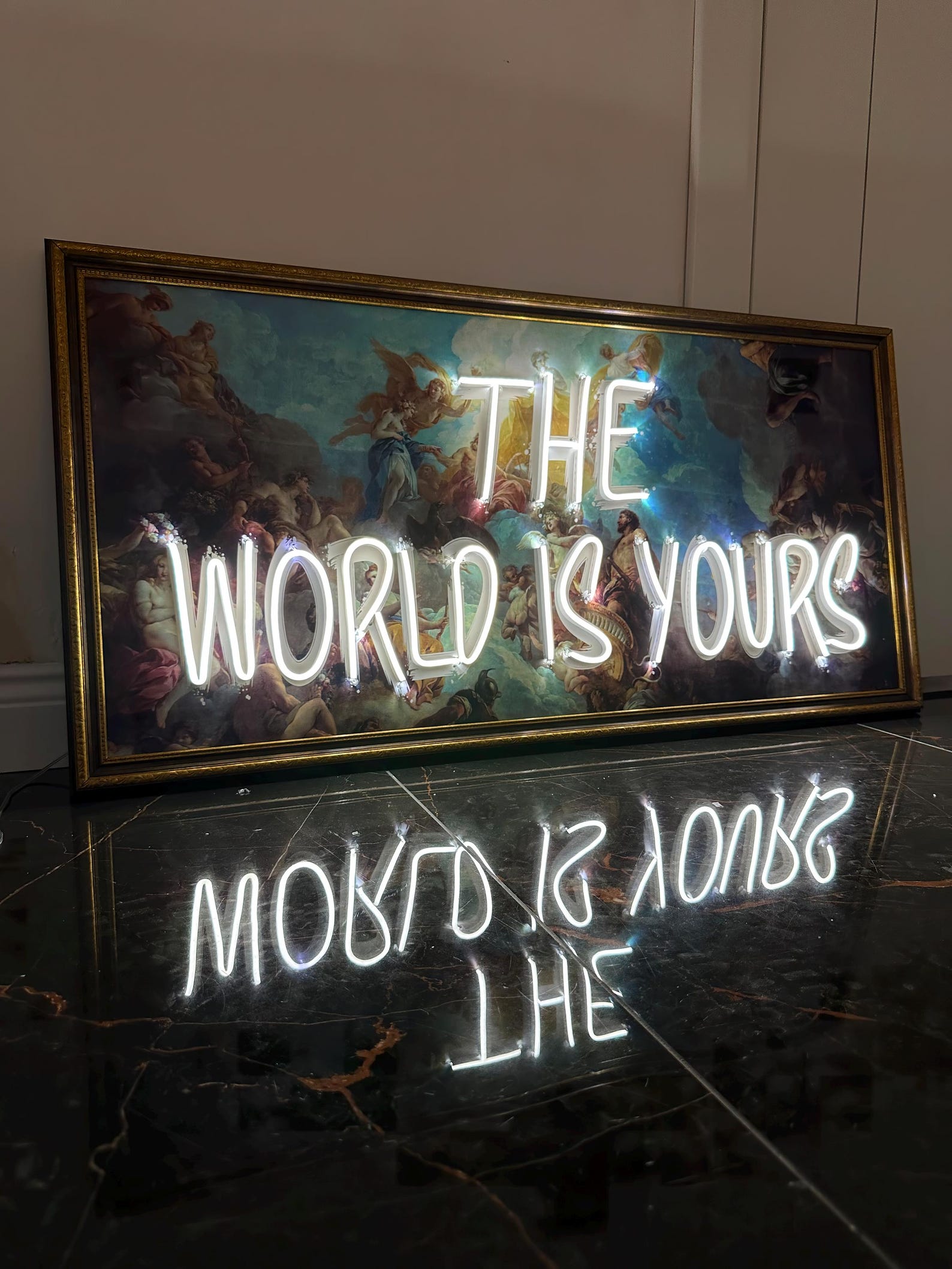 The World is Yours Neon Painting Art | Scarface Canvas | Neon Sign ...