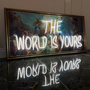 The World is Yours Neon Painting Art | Scarface Canvas | Neon Sign ...