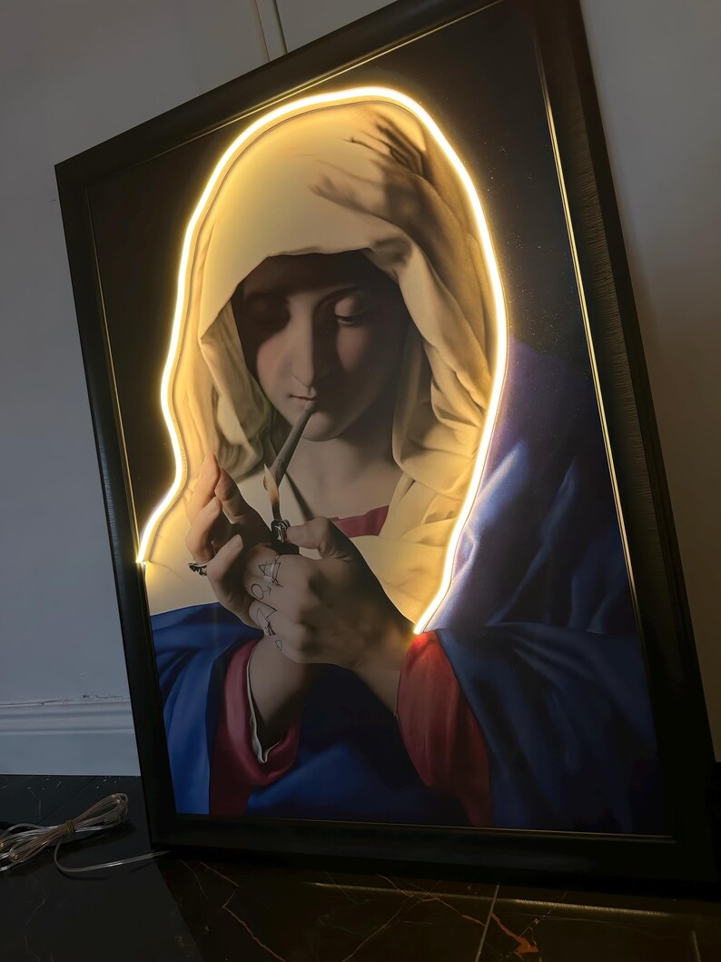 Mary Neon Painting Art | Neon Sign Bedroom | Neon Sign Art | Neon Light ...