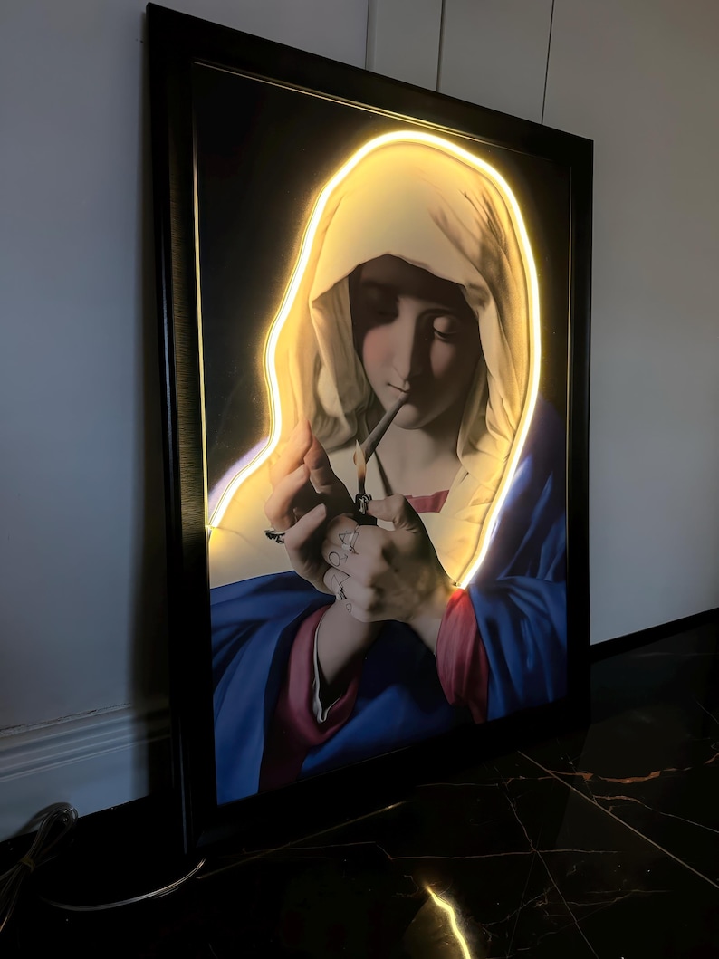 Mary Neon Painting Art | Neon Sign Bedroom | Neon Sign Art | Neon Light ...