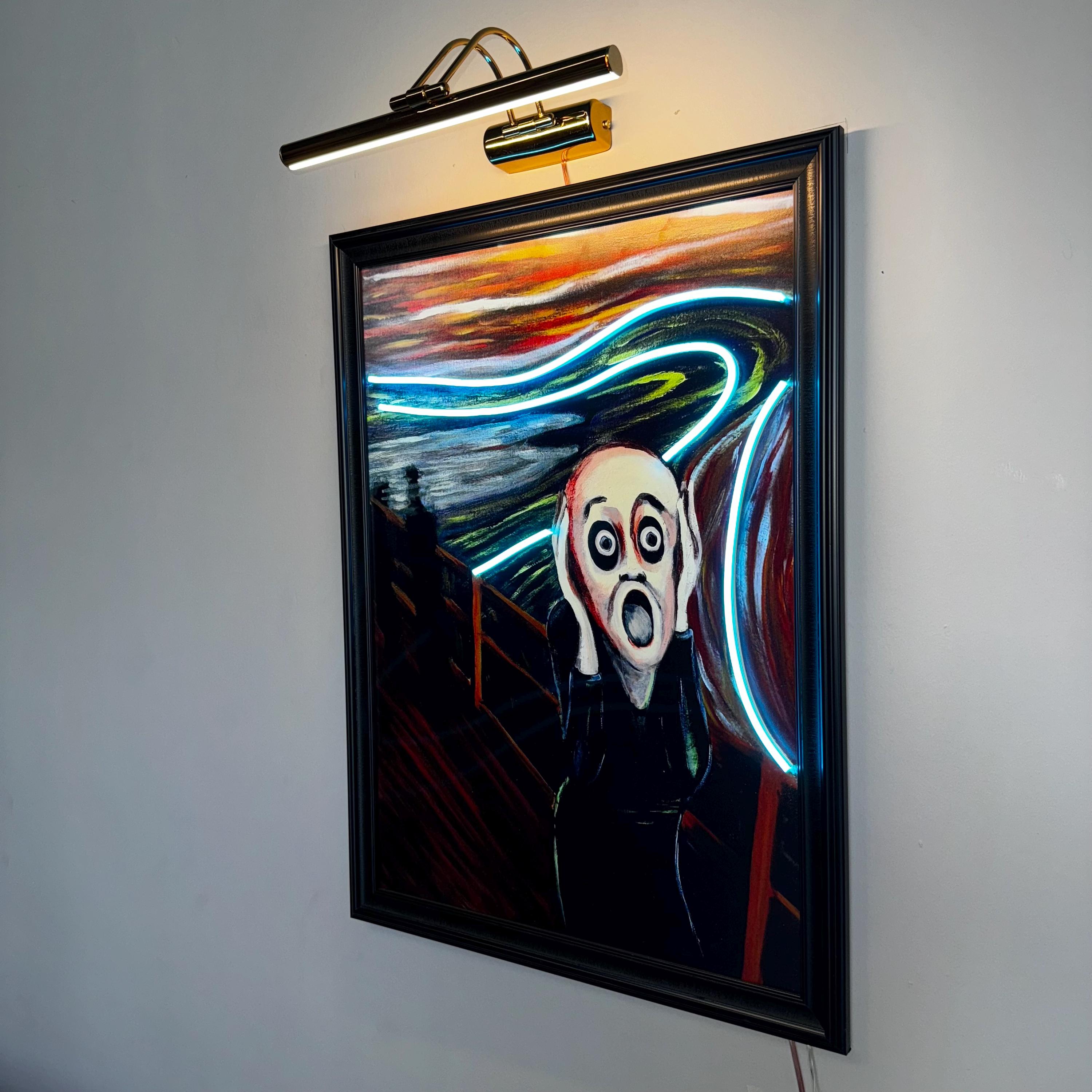 The Scream Neon Painting Art | Neon Sign Art | Neon Sign Bedroom | Neon ...