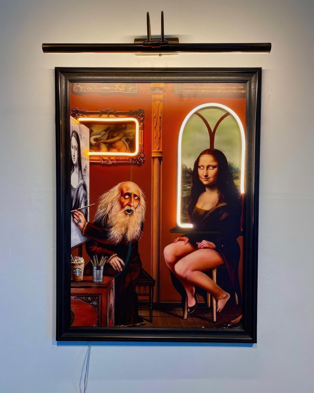 Leonardo Da Vinci Neon Painting Art | Neon Sign Art | Neon Sign Bedroom ...