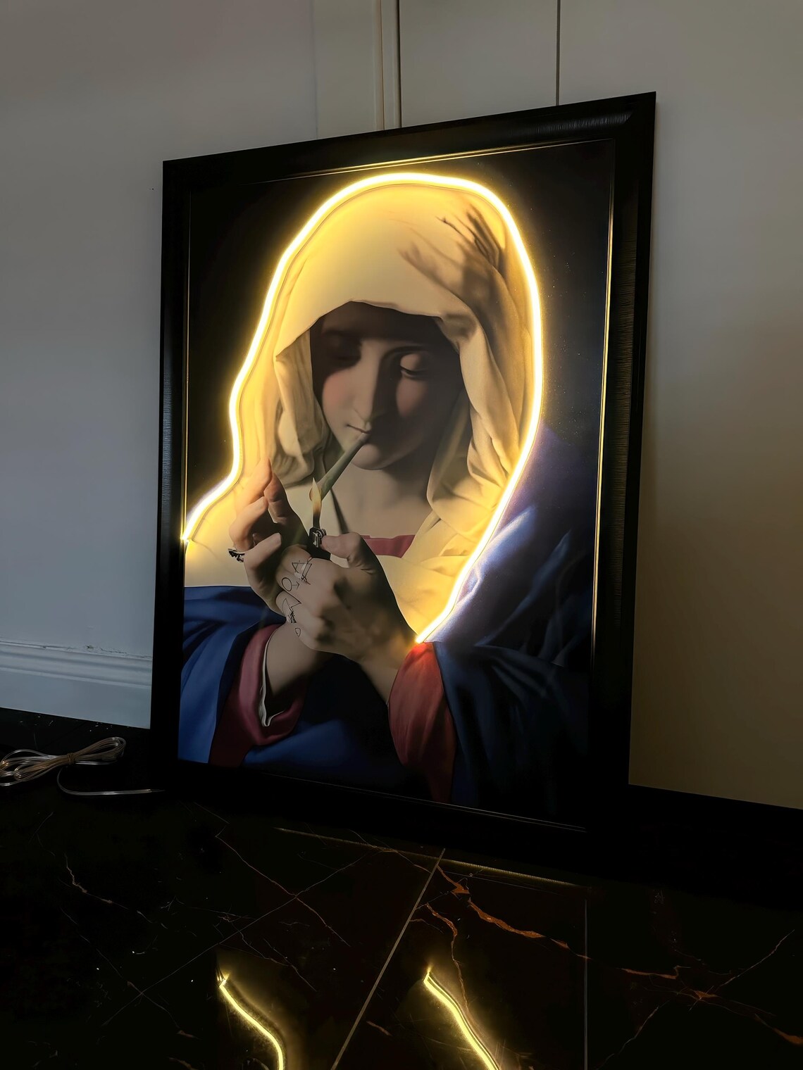 Mary Neon Painting Art | Neon Sign Bedroom | Neon Sign Art | Neon Light ...