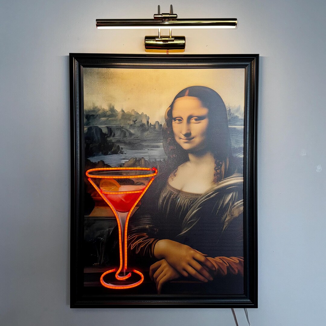 Mona Lisa Neon Painting Art | Neon Bar Sign | Pop Culture Wall Art ...