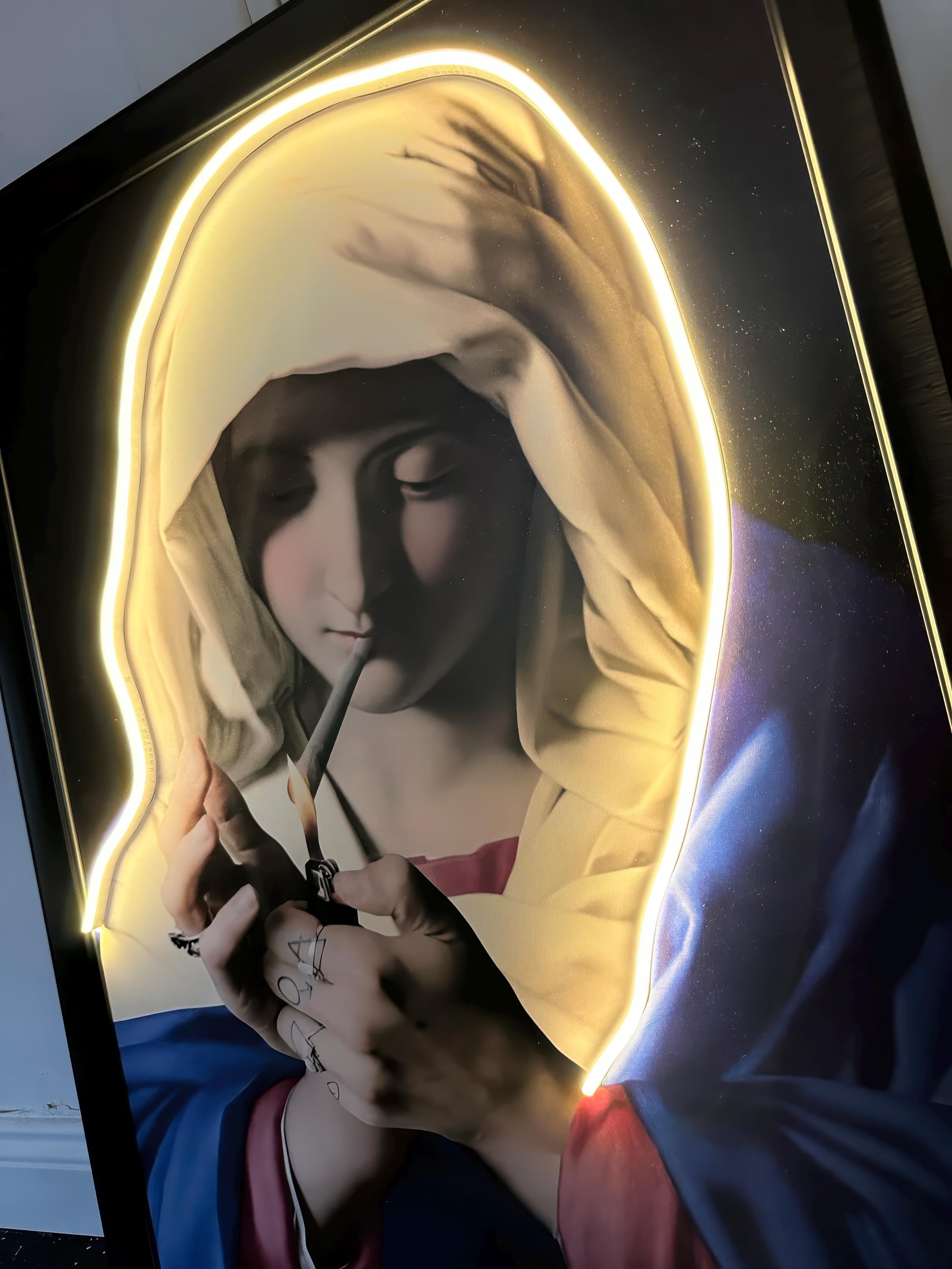 Mary Neon Painting Art | Neon Sign Bedroom | Neon Sign Art | Neon Light ...