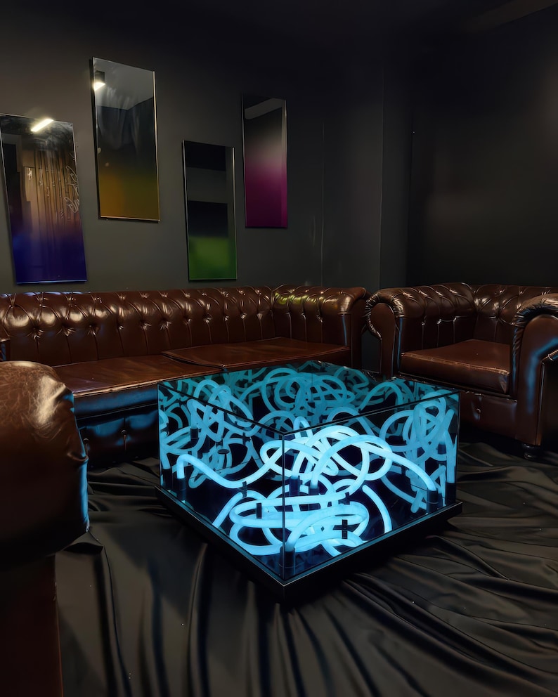 Infinity Mirror Table | Glowing Coffee Table | Neon Table | Infinity ...