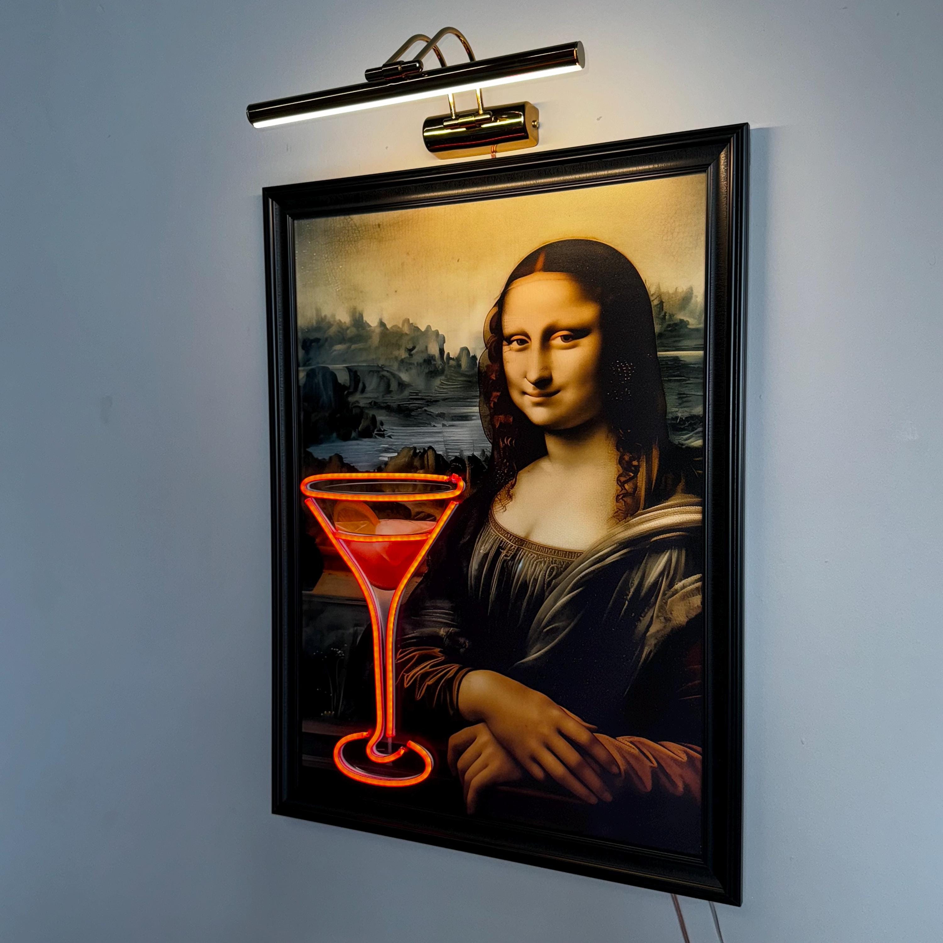 Mona Lisa Neon Painting Art | Neon Bar Sign | Pop Culture Wall Art ...