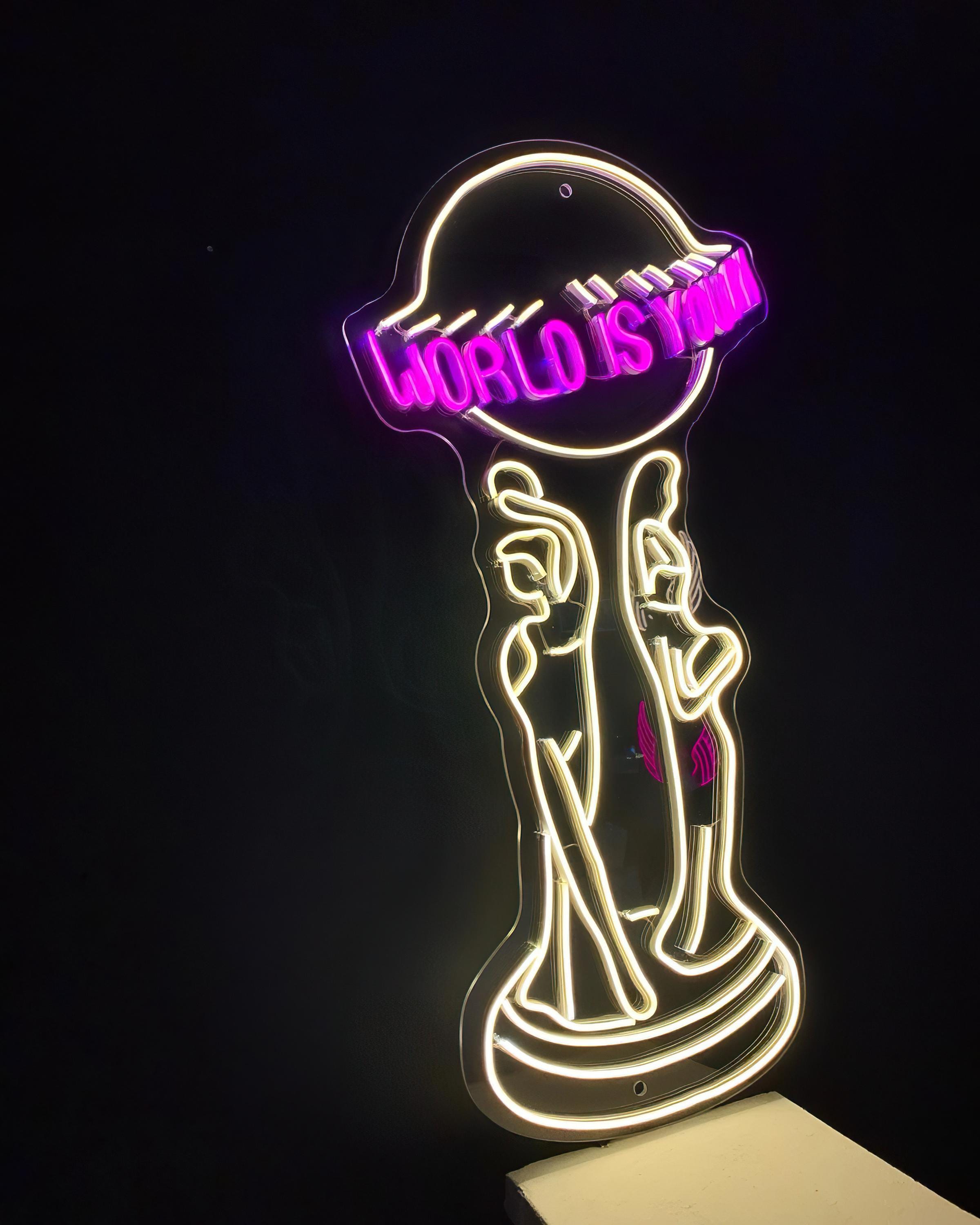 The World is Yours Neon Sign | Scarface | Neon Sign Bedroom | Neon ...