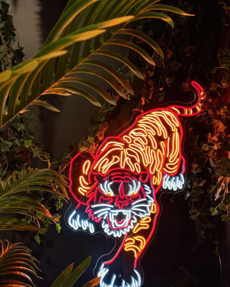 Tiger Neon Sign | Neon Sign Art | Neon Sign Bedroom | Neon Decorations ...