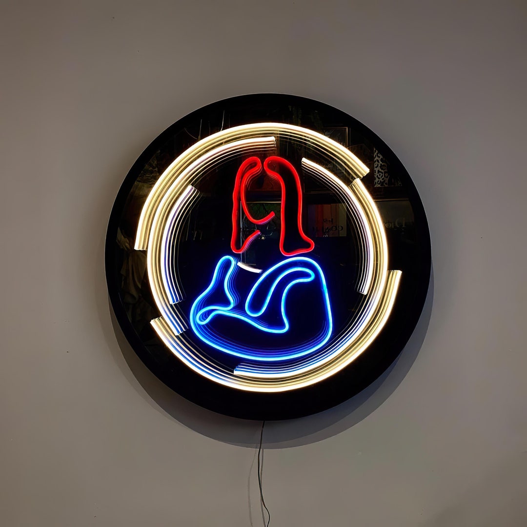 Mona Lisa Infinity Mirror | Neon Sign Art | Neon Sign Bedroom | Neon ...