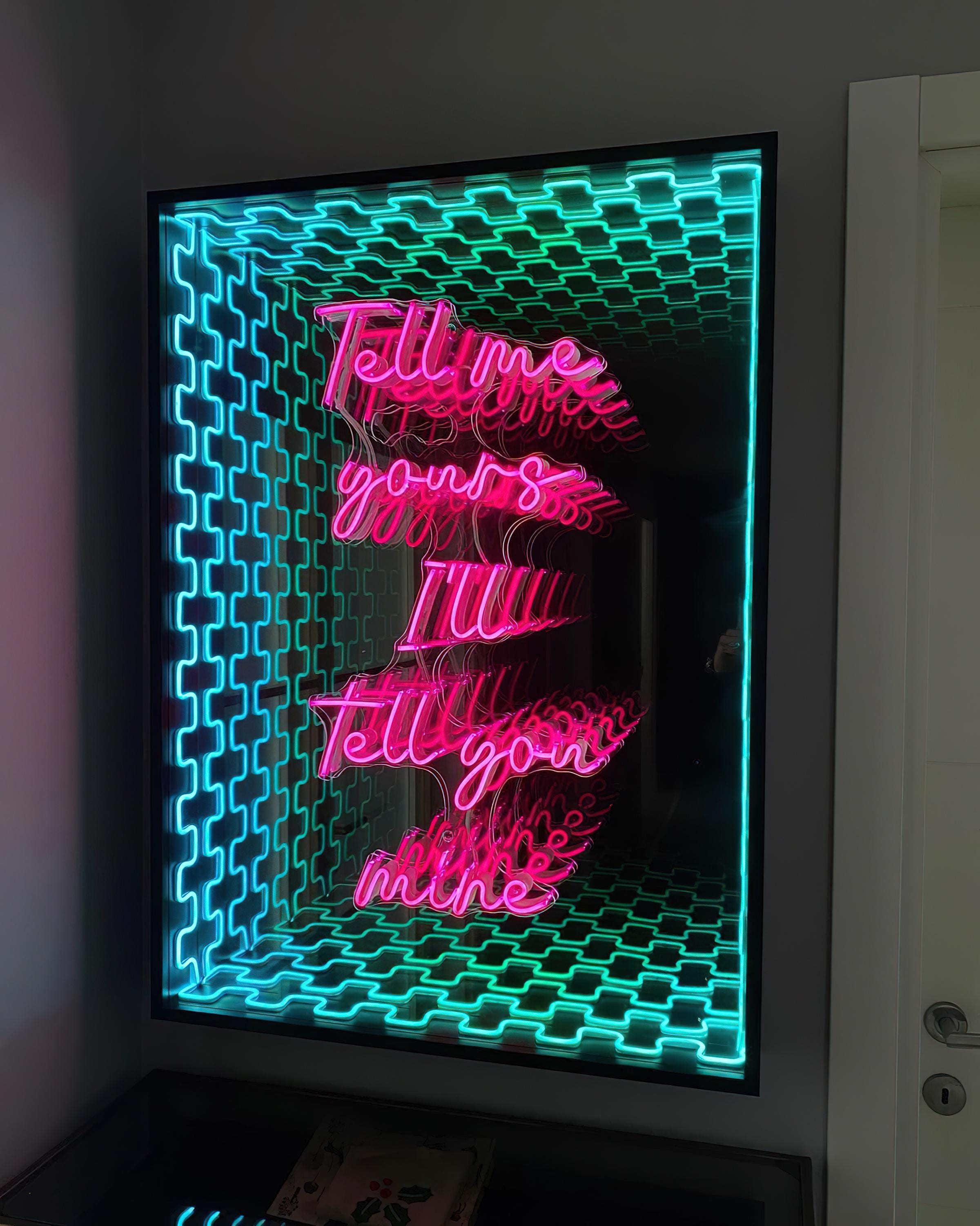Infinity Mirror | Neon Mirror | LED Infinity Mirror | Neon Sign Bedroom ...