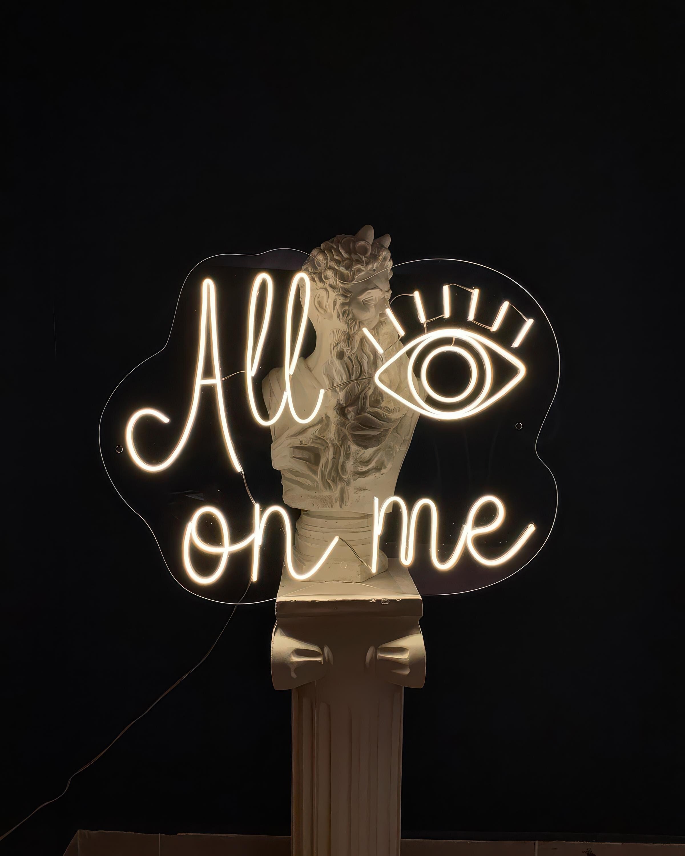 All Eyes on Me Neon Sign | Neon Sign Bedroom | Neon Decorations | Salon ...