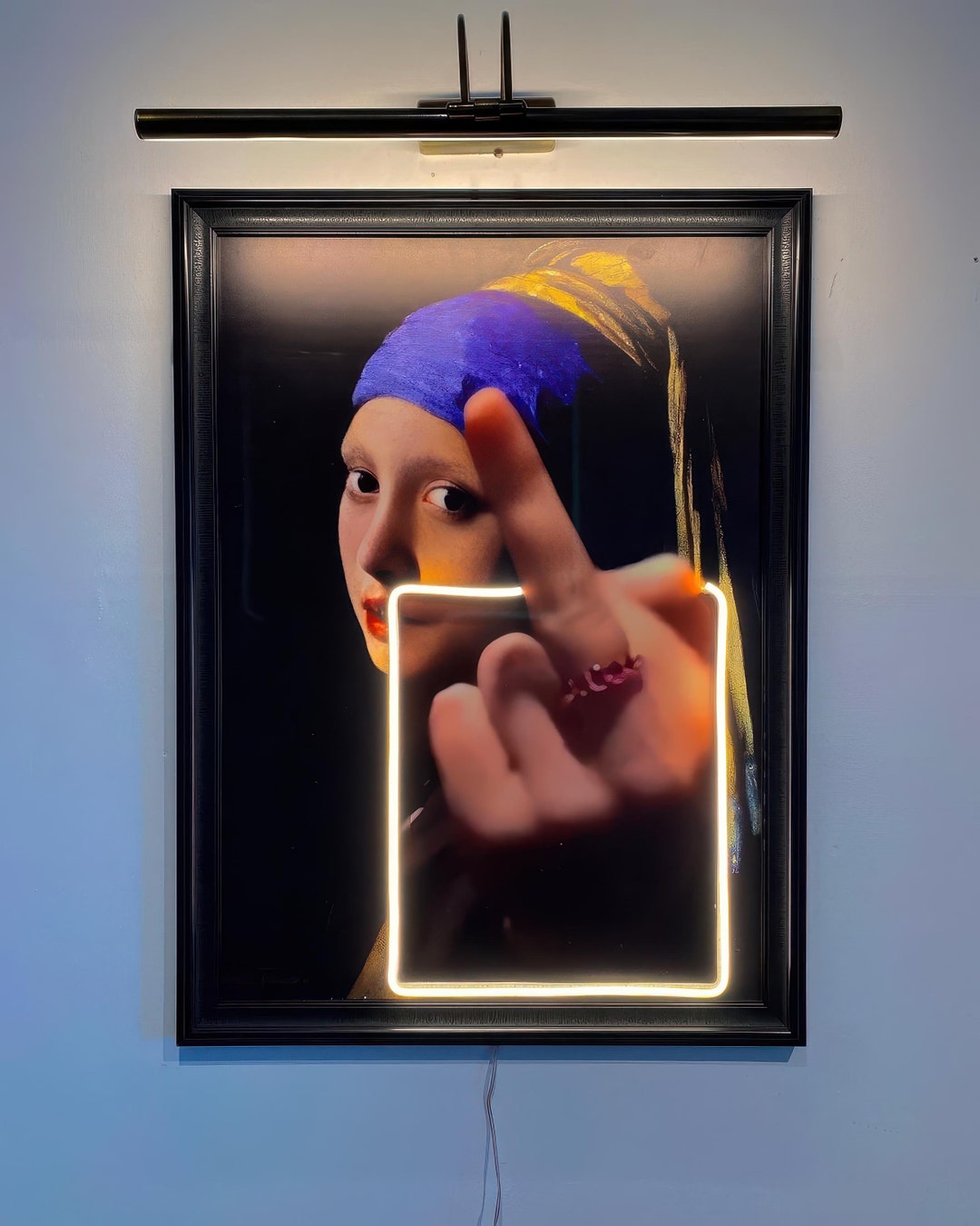 Middle Finger Neon Painting Art | Modern Wall Art | Neon Sign Bedroom ...