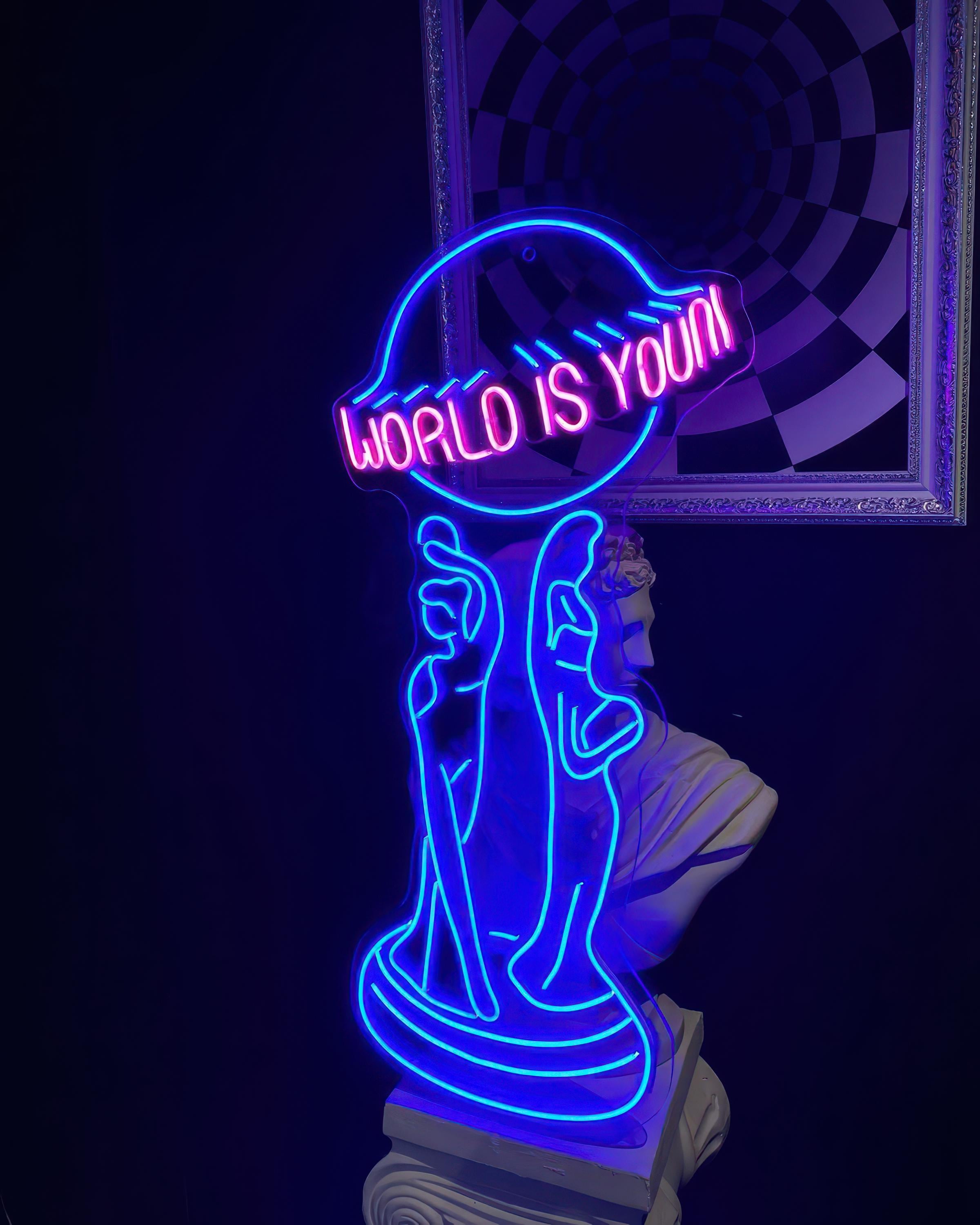 The World is Yours Neon Sign | Scarface | Neon Sign Bedroom | Neon ...
