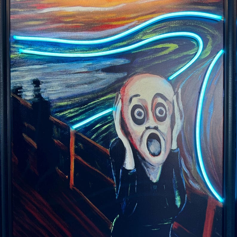 The Scream Neon Painting Art | Neon Sign Bedroom | Neon Sign Art | Neon ...