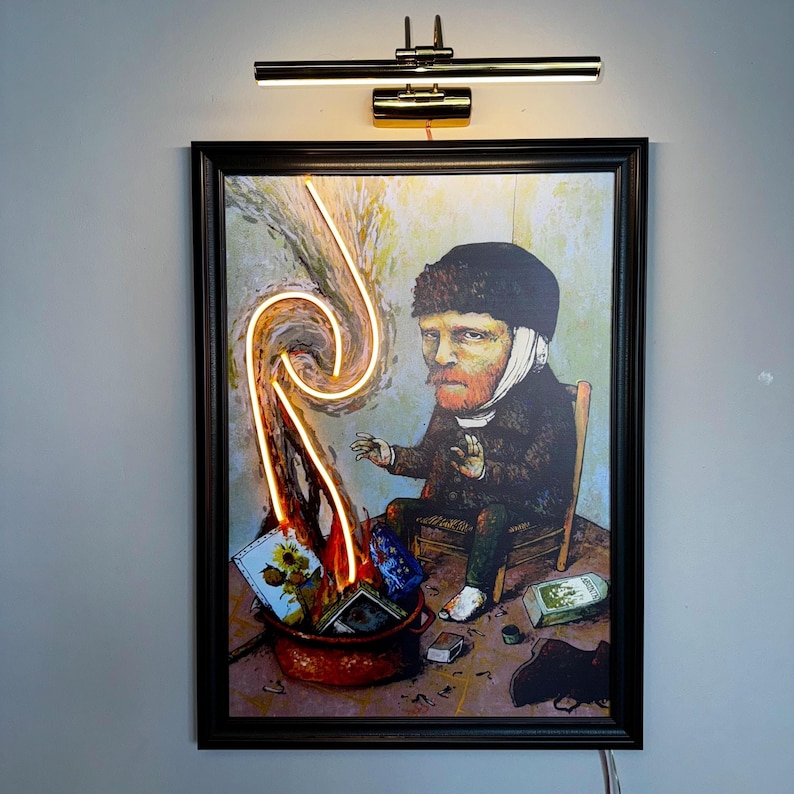Van Gogh Neon Painting Art | Neon Sign Art | Neon Sign Bedroom | Neon ...