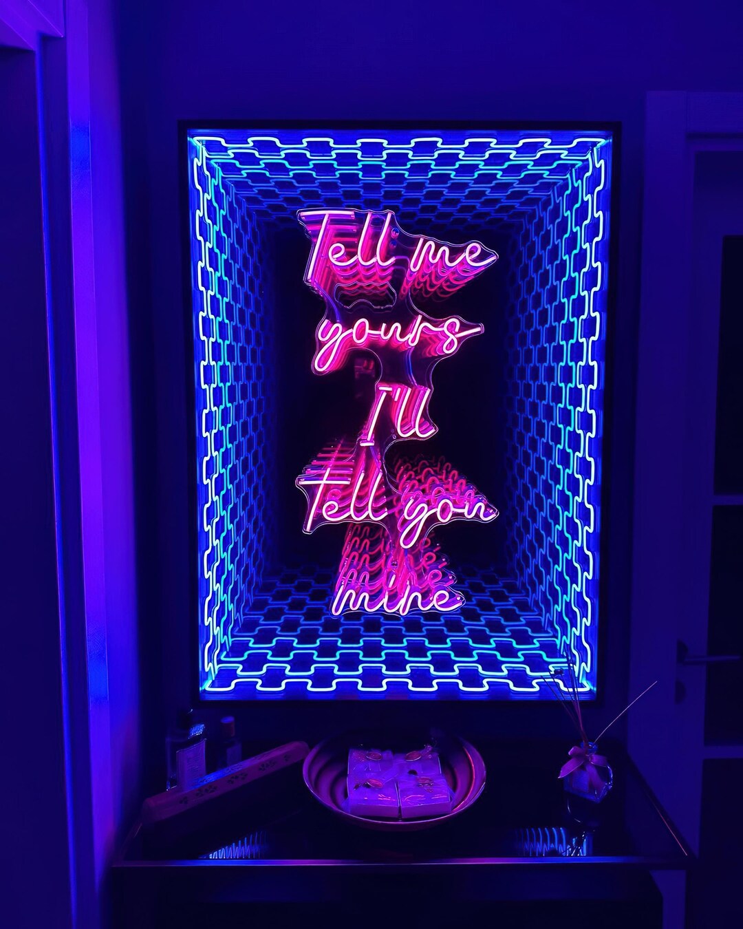 Infinity Mirror | Neon Mirror | LED Infinity Mirror | Neon Sign Bedroom ...