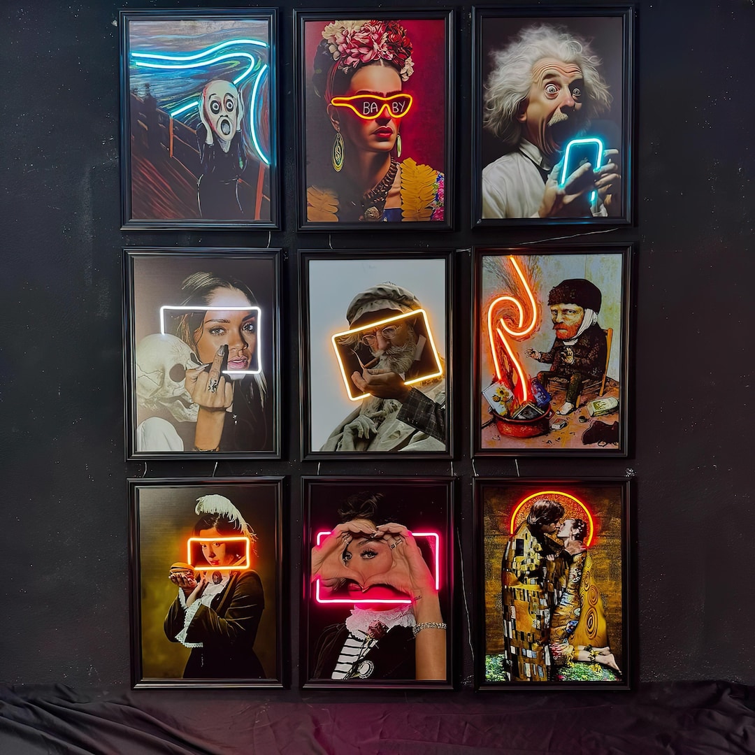 Neon Painting Art | Pop Culture Wall Art | Neon Sign Art | Neon Sign ...