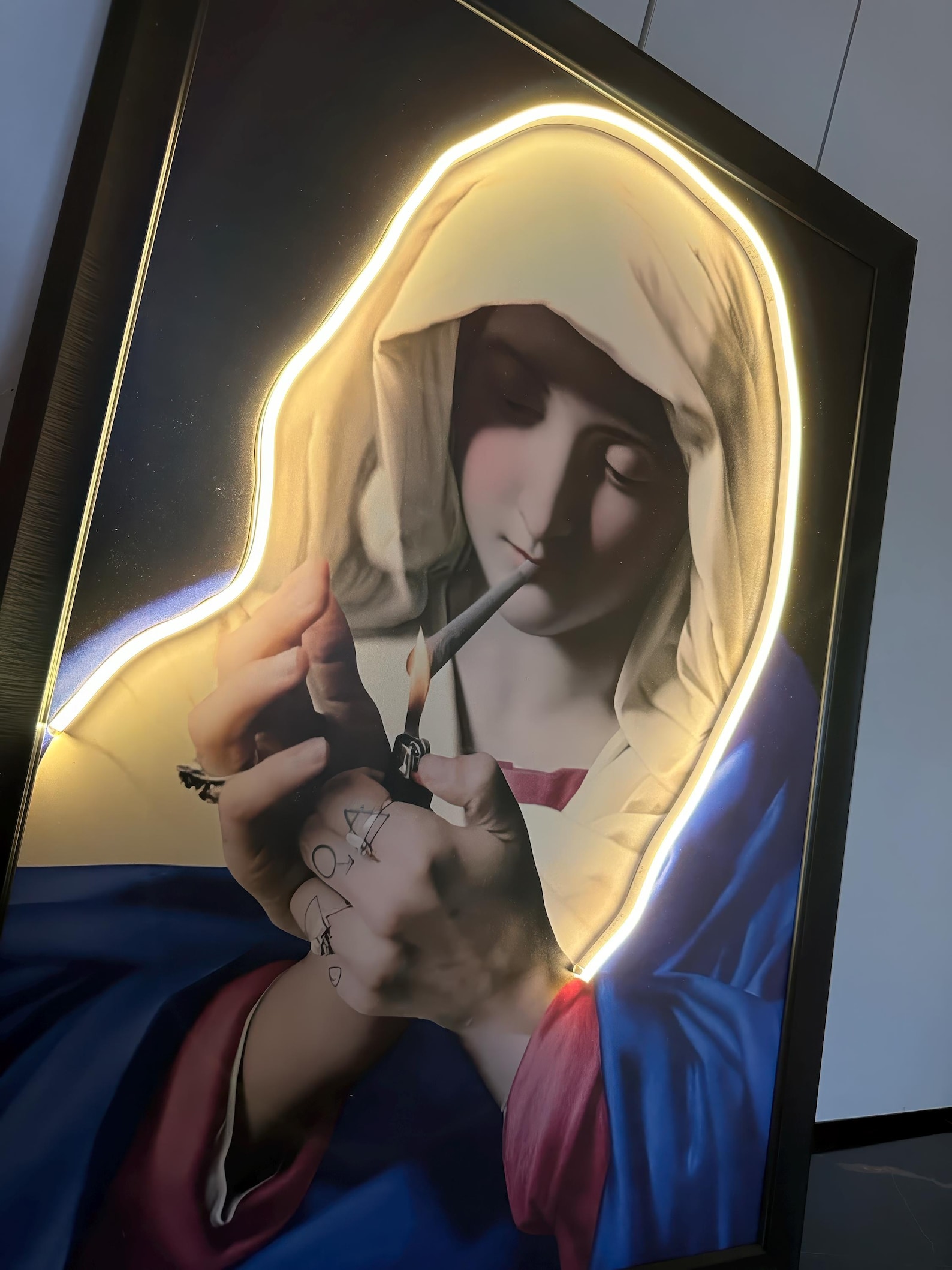 Mary Neon Painting Art | Neon Sign Bedroom | Neon Sign Art | Neon Light ...